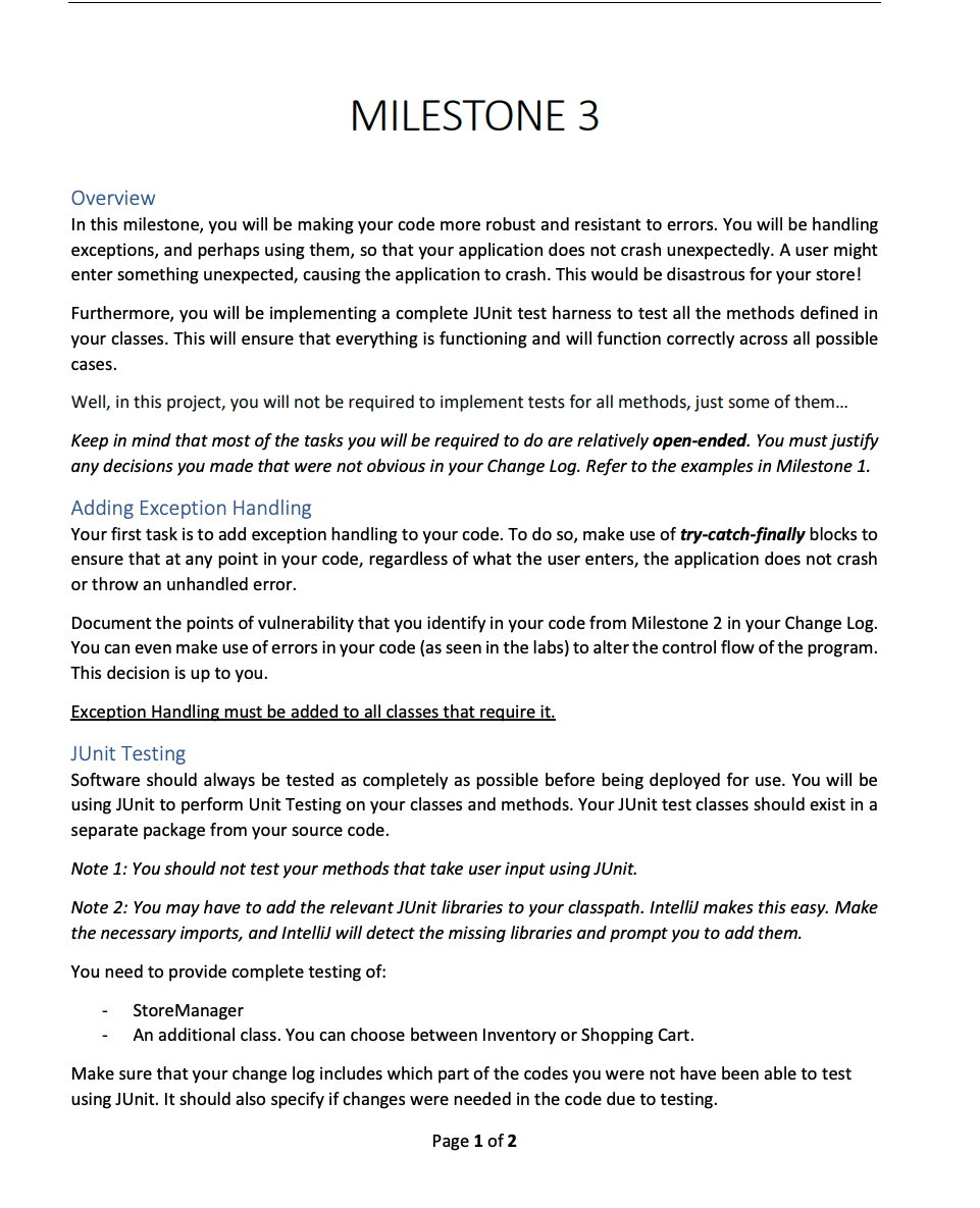 MILESTONE 3 Overview In this milestone, you will be | Chegg.com