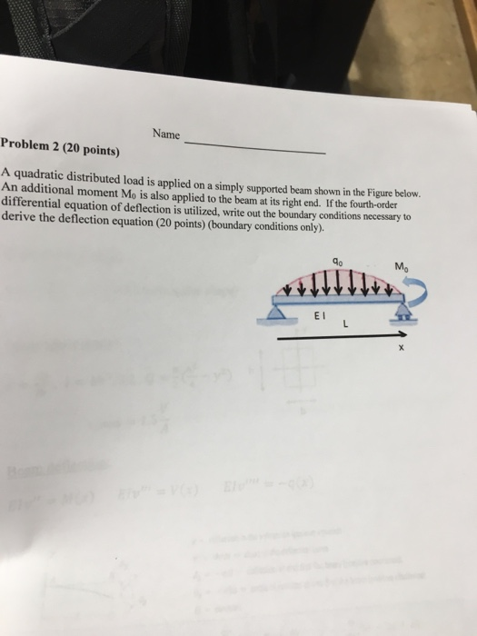 Solved Name Problem 2 (20 points) A quadratic distributed | Chegg.com