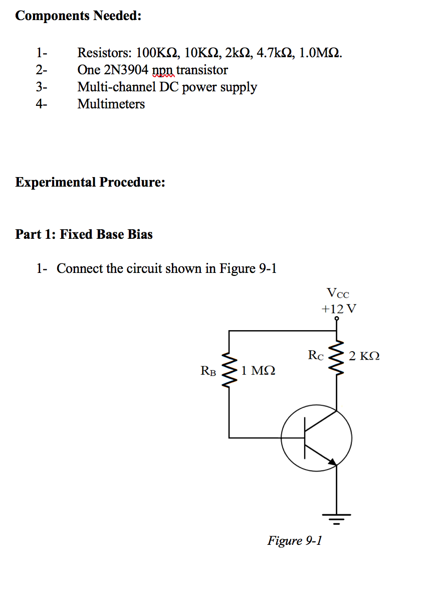 Solved Components Needed: 1- 2- 3- 4- Resistors: 100KΩ, | Chegg.com