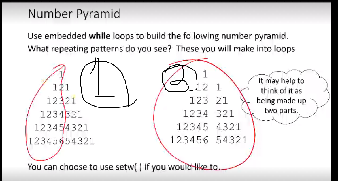 Solved Number Pyramid Use embedded while loops to build the | Chegg.com