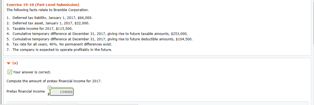 Solved Exercise 19-10 (Part Level Submission) The following | Chegg.com