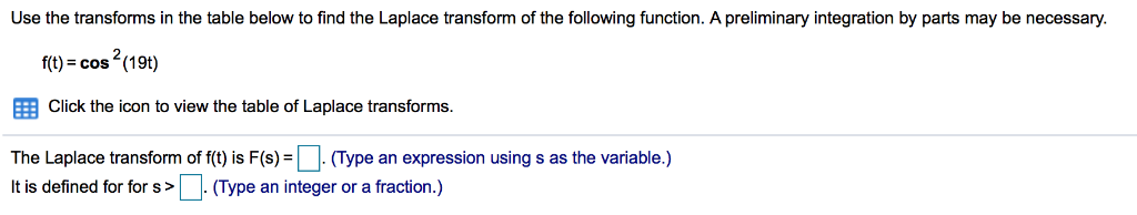 Solved Use the transforms in the table below to find the | Chegg.com