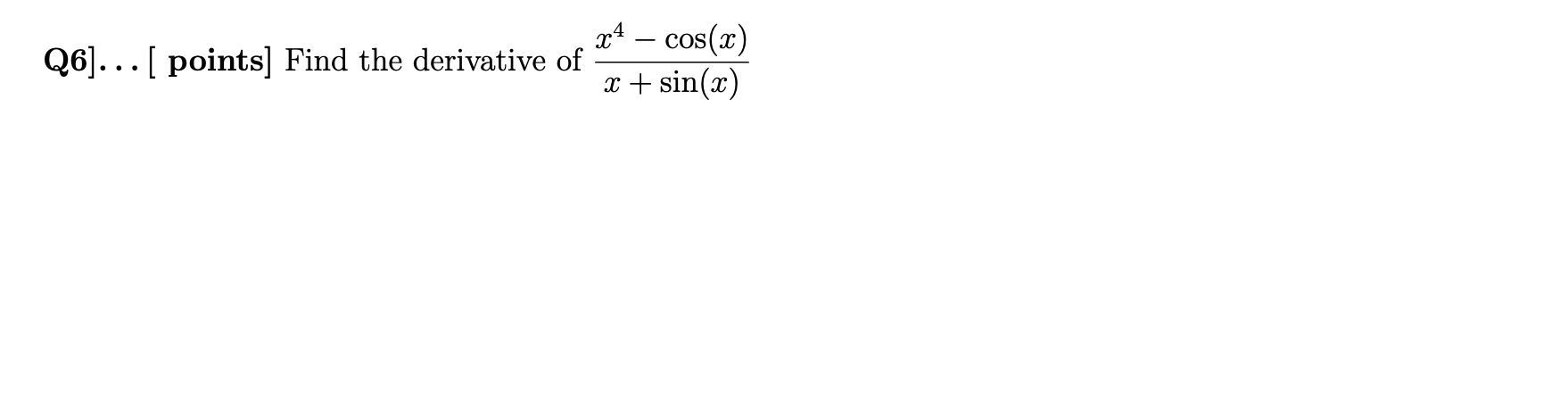Solved Q6 ]... [ points] Find the derivative of | Chegg.com