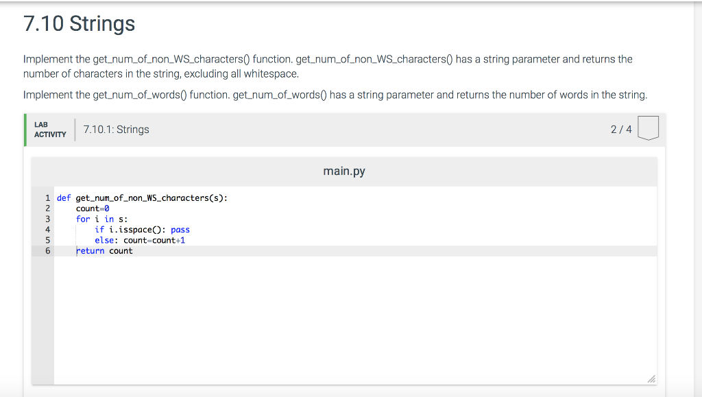 Solved 7.10 Strings Implement the | Chegg.com