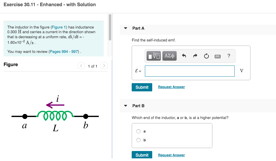 Solved Exercise 30.11 - Enhanced - with Solution Part A The | Chegg.com
