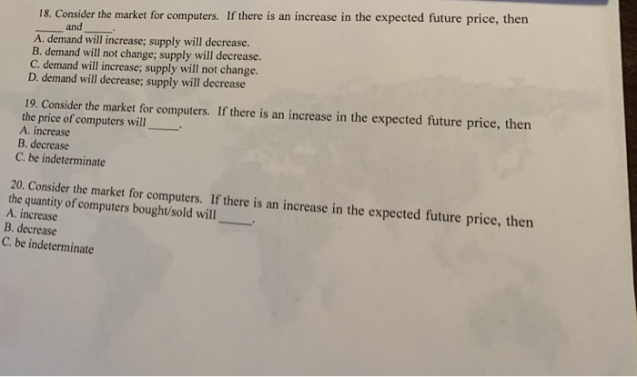 Solved 18. Consider the market for computers. If there is an | Chegg.com