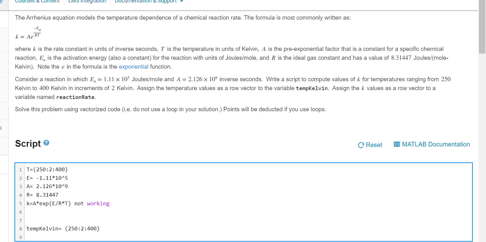 Solved The Arrhenius equation models the temperature | Chegg.com