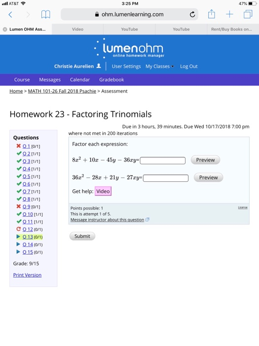 Solved 3:25 PM 47%- ohm.lumenlearning.com Lumen OHM Ass | Chegg.com