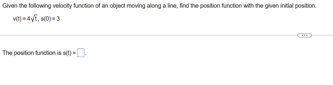 Solved Given The Following Velocity Function Of An Object