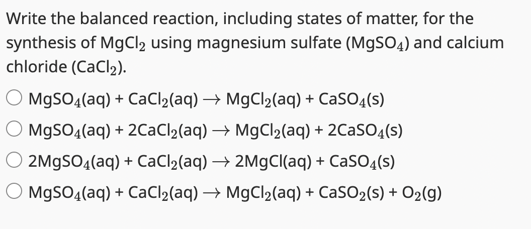 Solved Write the balanced reaction, including states of | Chegg.com