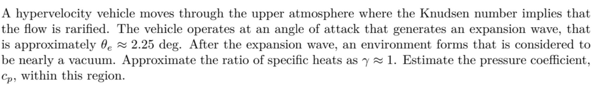 Solved A hypervelocity vehicle moves through the upper | Chegg.com
