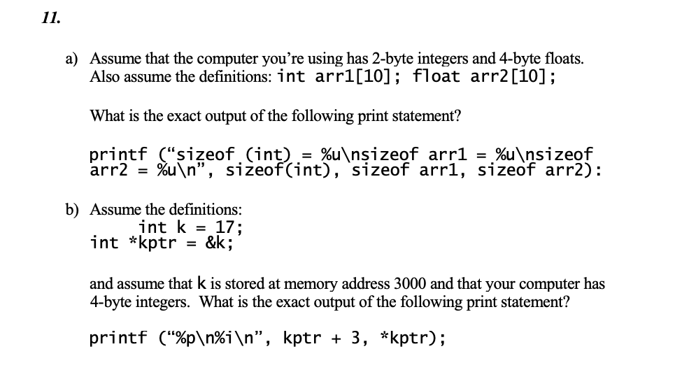 Solved 11. a) Assume that the computer you're using has | Chegg.com