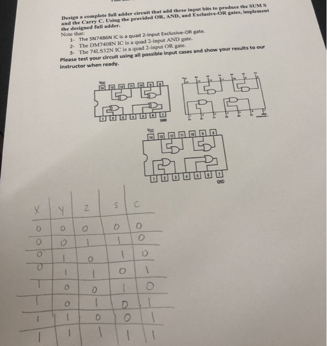 Solved Design complete full adder circuit that add three | Chegg.com