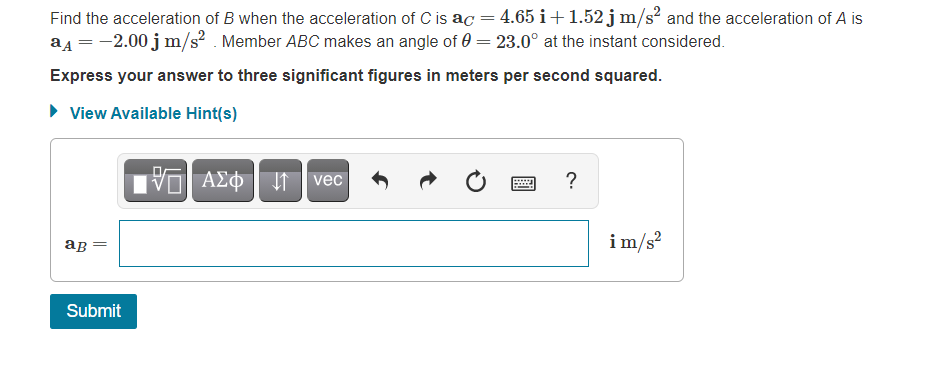Solved Learning Goal: Part A - Acceleration of A Find the | Chegg.com
