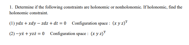 Solved 1. Determine if the following constraints are | Chegg.com