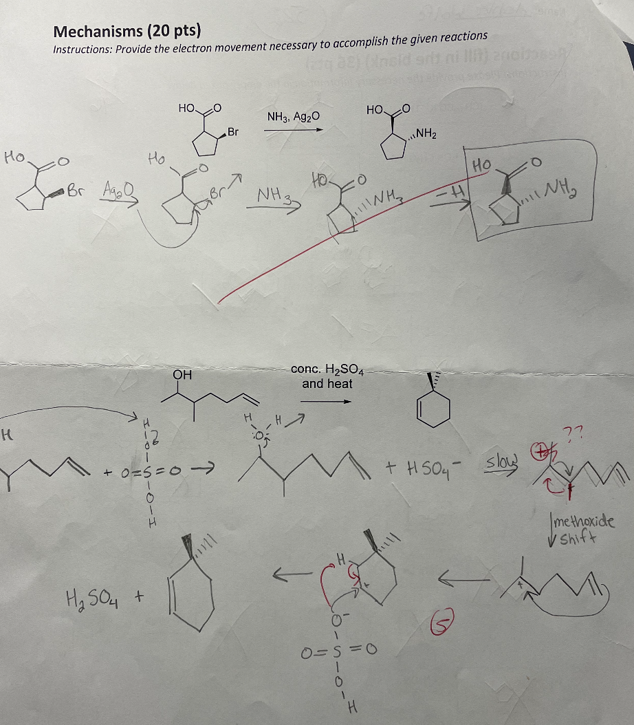 Solved Mechanisms (20 pts) Instructions: Provide the | Chegg.com