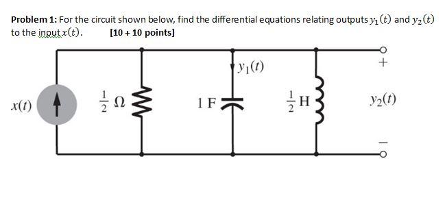 Solved Problem 1: For the circuit shown below, find the | Chegg.com