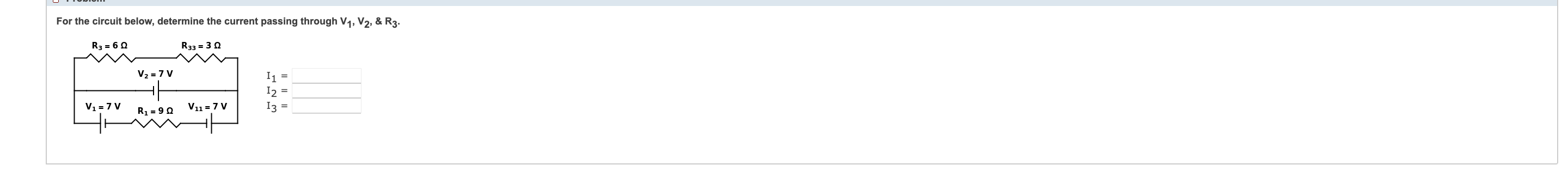 Solved For the circuit below, determine the current passing | Chegg.com