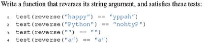 Solved Write a function that reverses its string argument, | Chegg.com