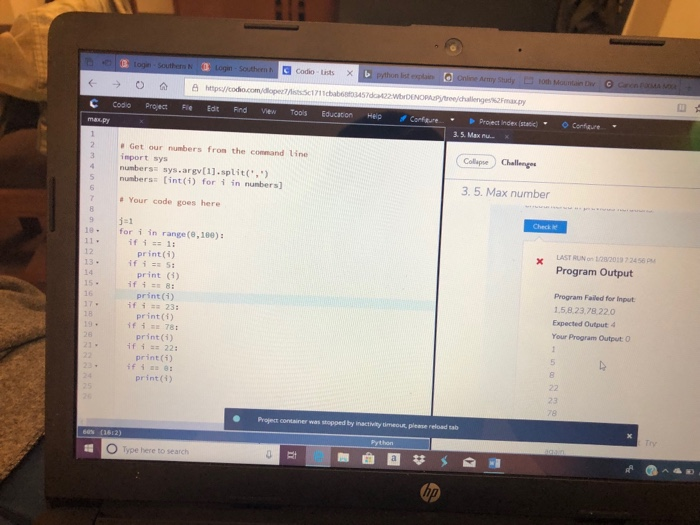 Solved Codio Lists X Python Ist Explain Ists5c171 Fmax Py C
