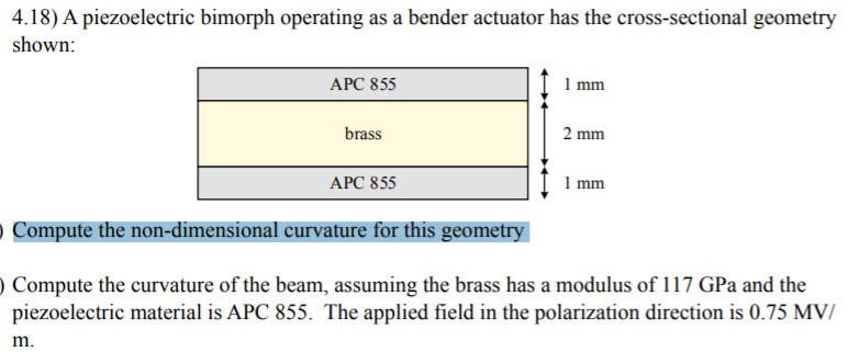 Solved 4.18) A piezoelectric bimorph operating as a bender | Chegg.com