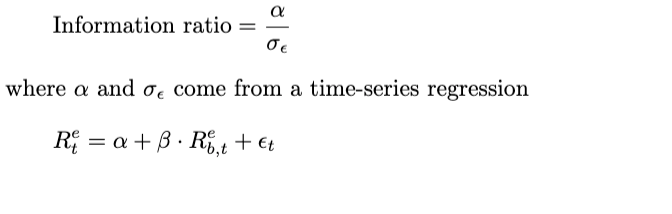 What is the information ratio of TOM using the | Chegg.com