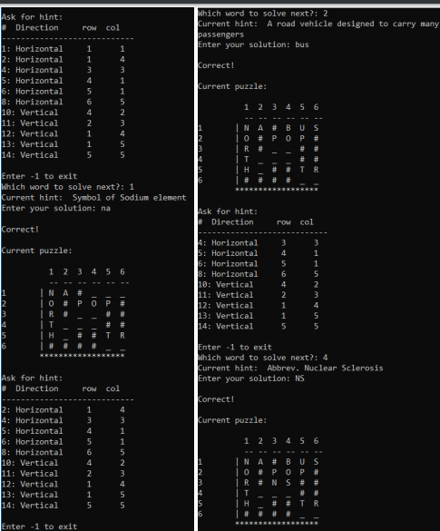 Solved PUZZLE SOLVER(C PROGRAMMING LANGUAGE) You are going | Chegg.com