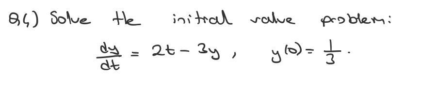 Solved Q4) Solve the initral value problem: | Chegg.com