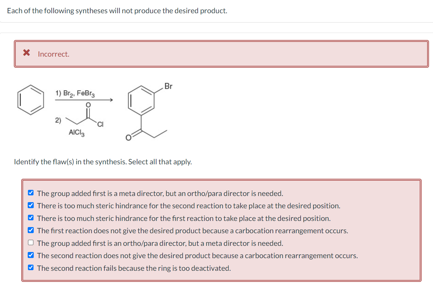 Solved Each of the following syntheses will not produce the | Chegg.com