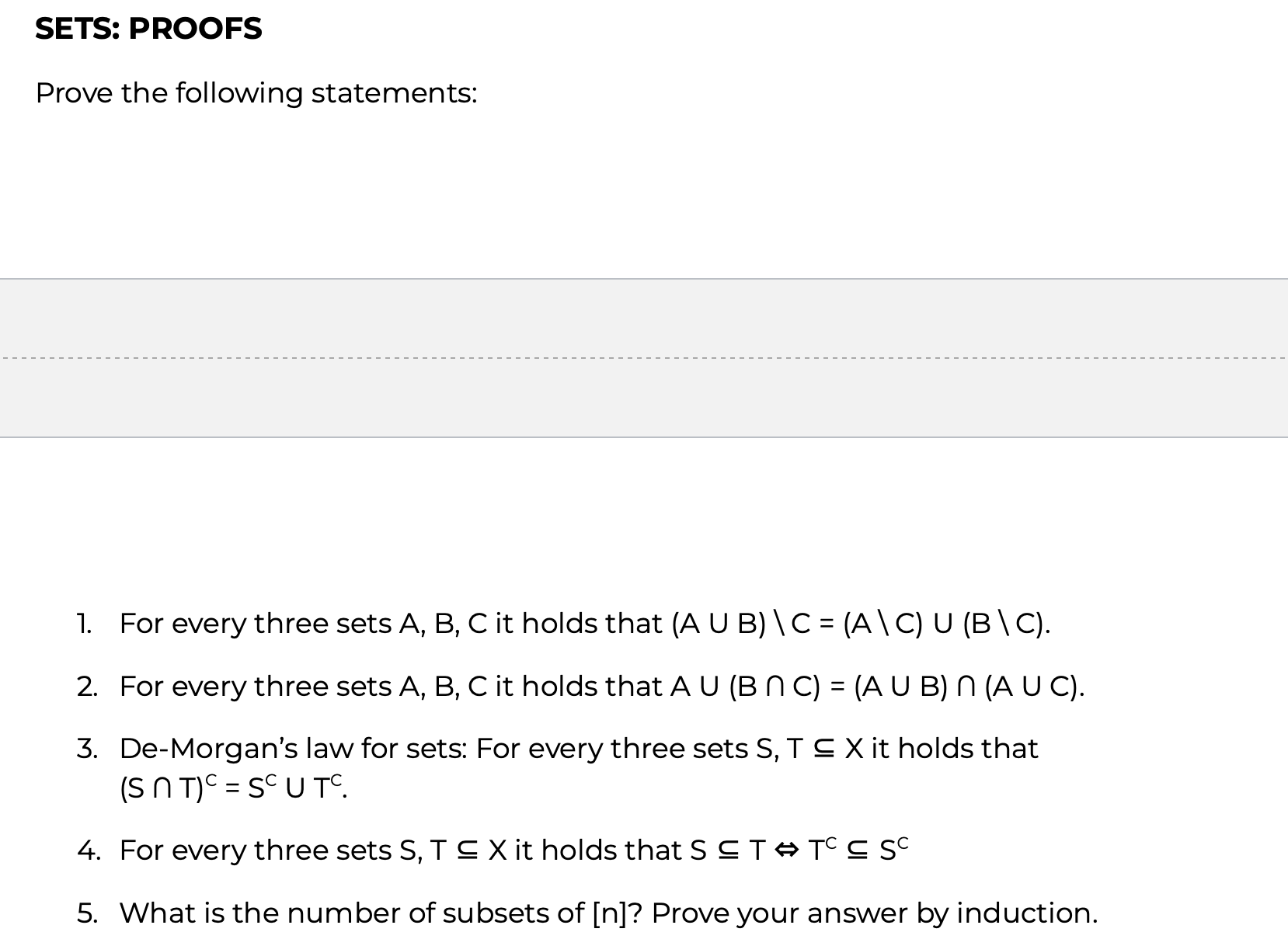 Solved SETS: PROOFSProve the following statements:For every | Chegg.com