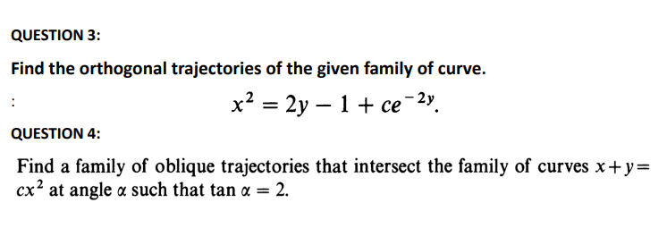 Solved Find the orthogonal trajectories of the given family | Chegg.com