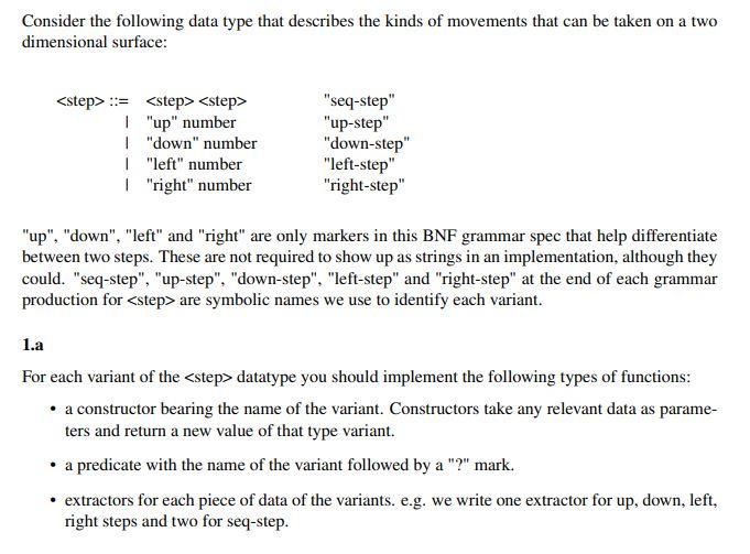 Consider the following data type that describes the | Chegg.com