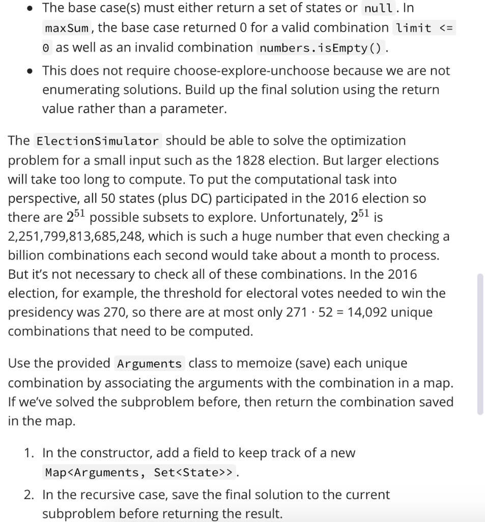 Election Simulator The President of the United States | Chegg.com