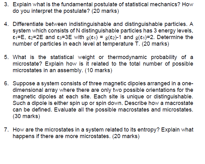 Solved 3. Explain what is the fundamental postulate of | Chegg.com