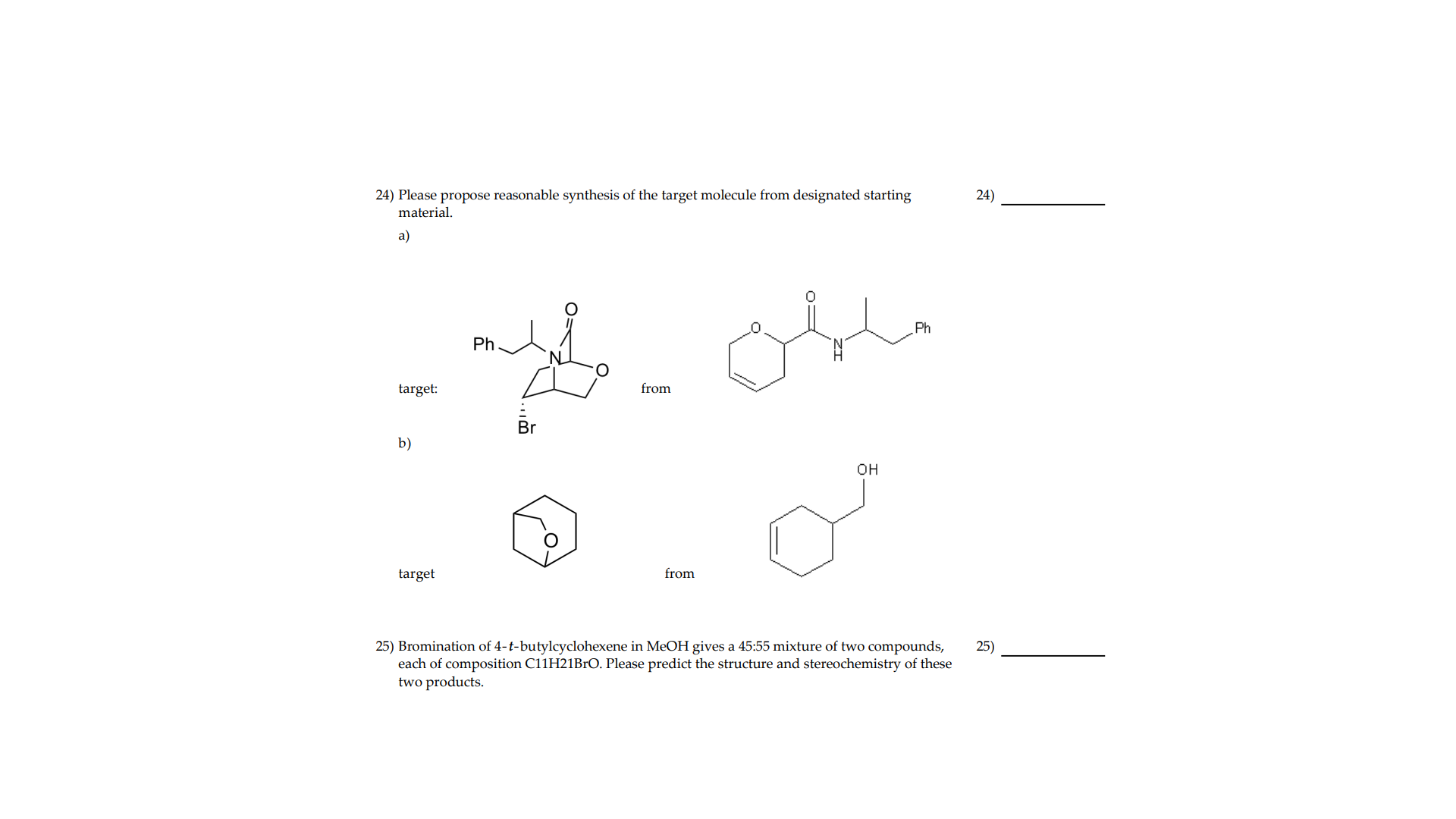 Solved 24) Please propose reasonable synthesis of the target | Chegg.com