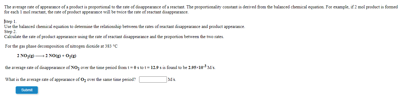 Solved The average rate of appearance of a product is | Chegg.com