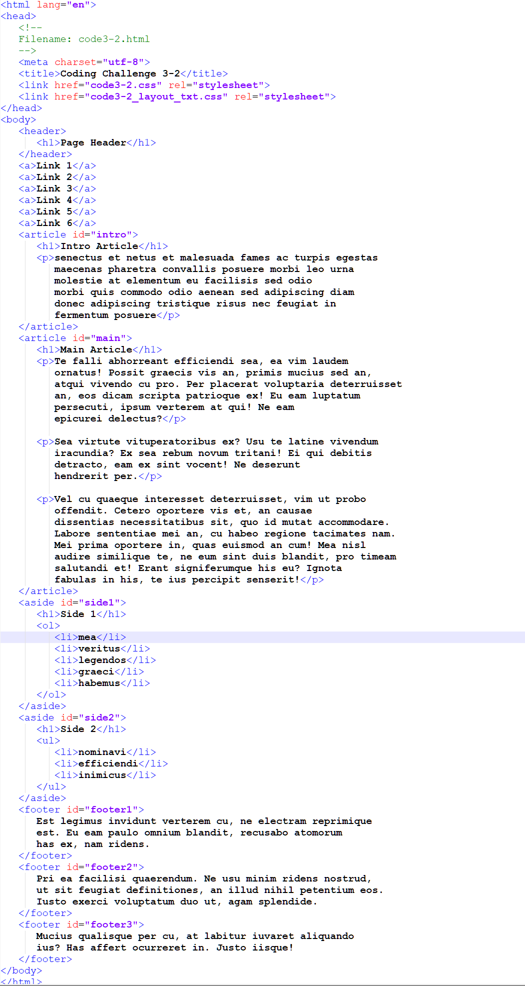 Solved html lang="en"> head> Coding Challenge 3-2> | Chegg.com