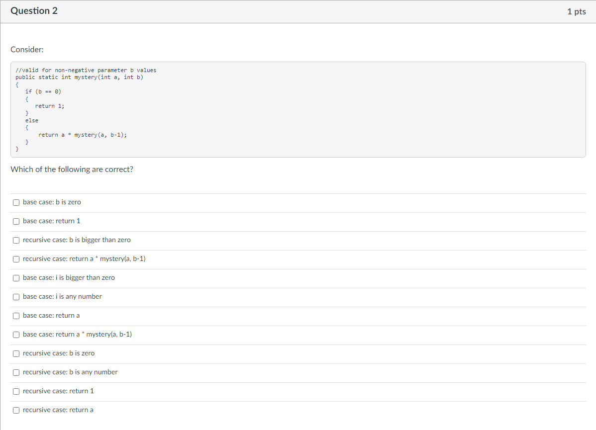 Solved //valid for non-negative parameter values public | Chegg.com