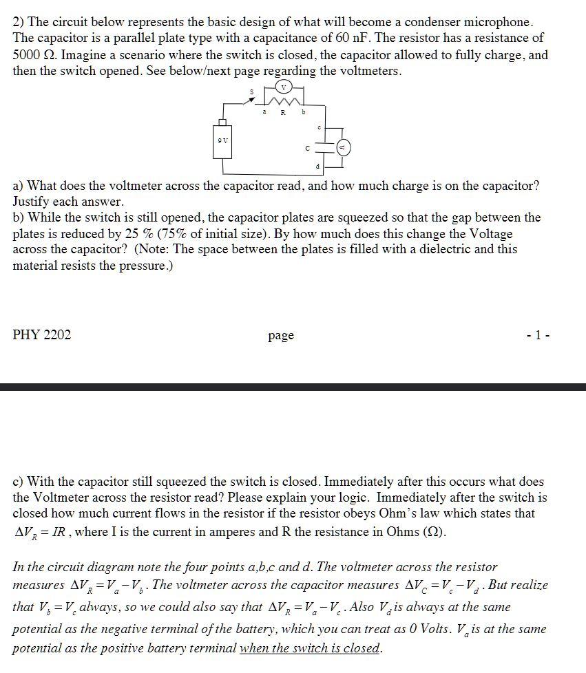 Solved 2) The circuit below represents the basic design of | Chegg.com