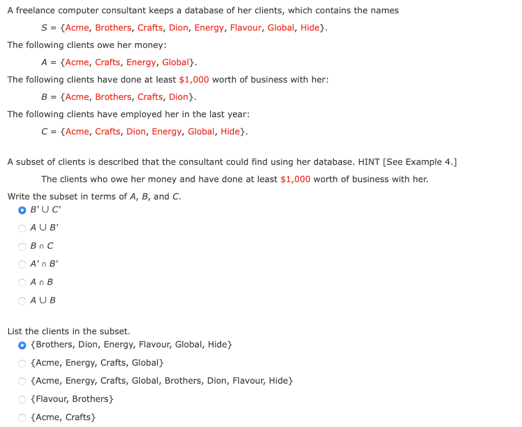 Solved S={ Acme, Brothers, Crafts, Dion, Energy, Flavour, | Chegg.com