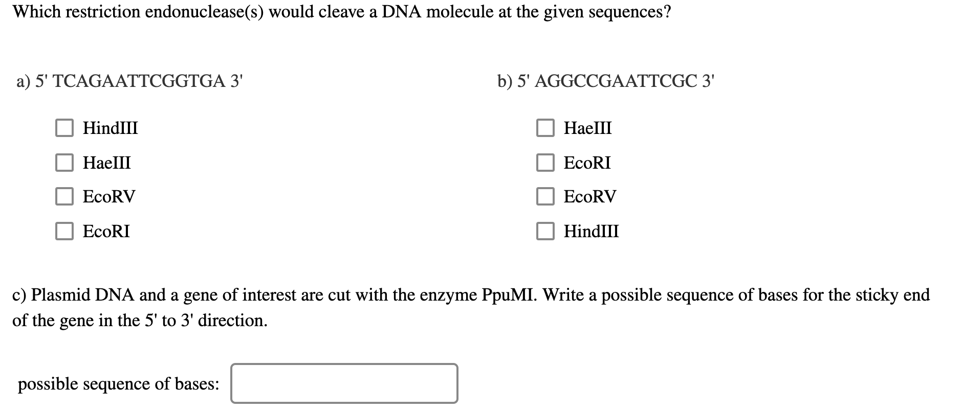 Solved The table shows where different restriction | Chegg.com