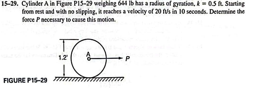 Solved Cylinder A in Figure P15-29 ﻿weighing 644lb ﻿has a | Chegg.com