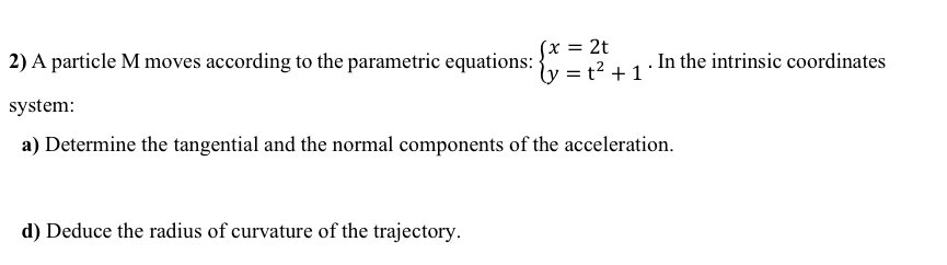 Solved A particle M ﻿moves according to the parametric | Chegg.com