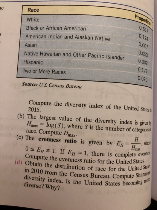 Solved 120. Diversity Index Shannon's diversity index is a | Chegg.com