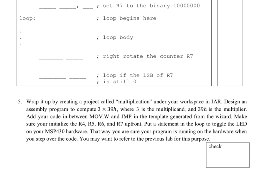 Solved Msp430 Assembly Programming Intermediate
