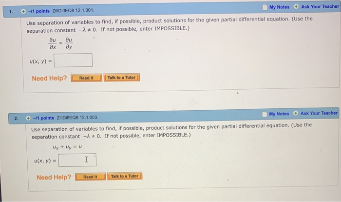 Solved My Notes Ask Your Teacher 0 11 Points Zilldiffeq8
