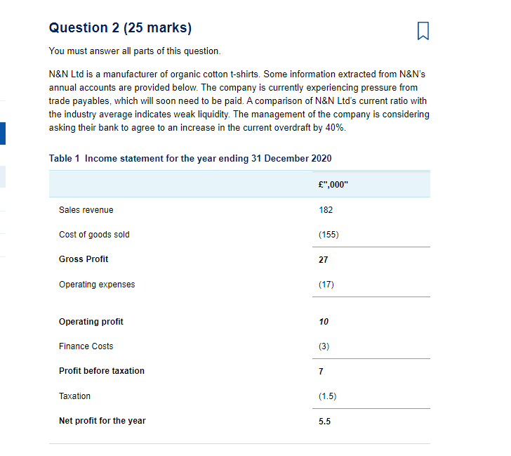 Solved Question 2 (25 marks) You must answer all parts of | Chegg.com Solved Question 2 (25 marks) You must answer all parts of | Chegg.com