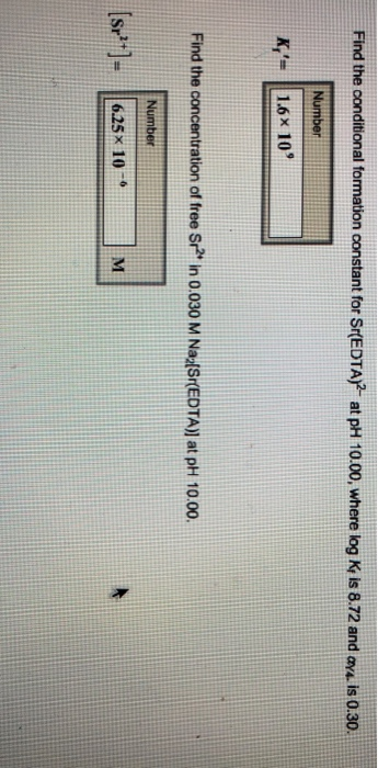 Solved Find the conditional formation constant for | Chegg.com
