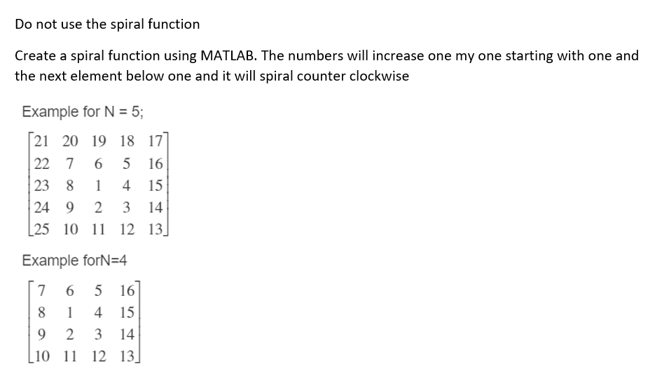 Solved Do not use the spiral function Create a spiral | Chegg.com