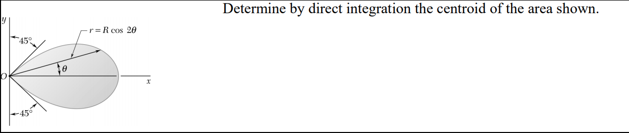 Solved Determine by direct integration the centroid of the | Chegg.com